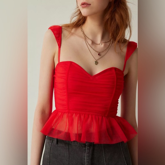 Urban Outfitters | Tops | Uo Out From Under Roseabel Tulle Rosette ...